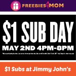 *Expired* $1 Subs at Jimmy John's May 2 - Freebies 4 Mom
