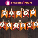🍂Free Fall Printable Sign: Happy Autumn Bunting Banner - Freebies 4 Mom