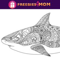 🦈Free Printable Adult Coloring: Shark Mandala - Freebies 4 Mom